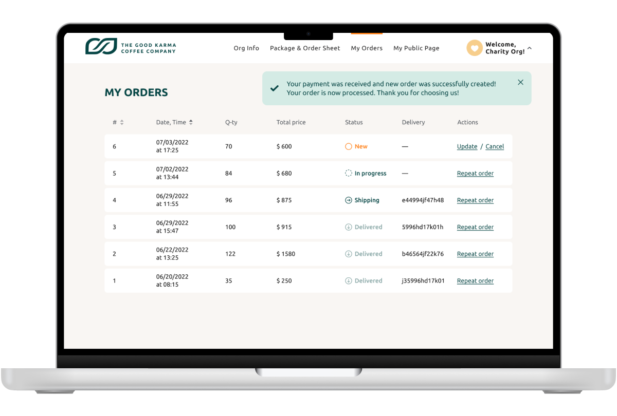 Good Karma Coffee: SaaS Platform For Fundraising | Case Study – NIX United